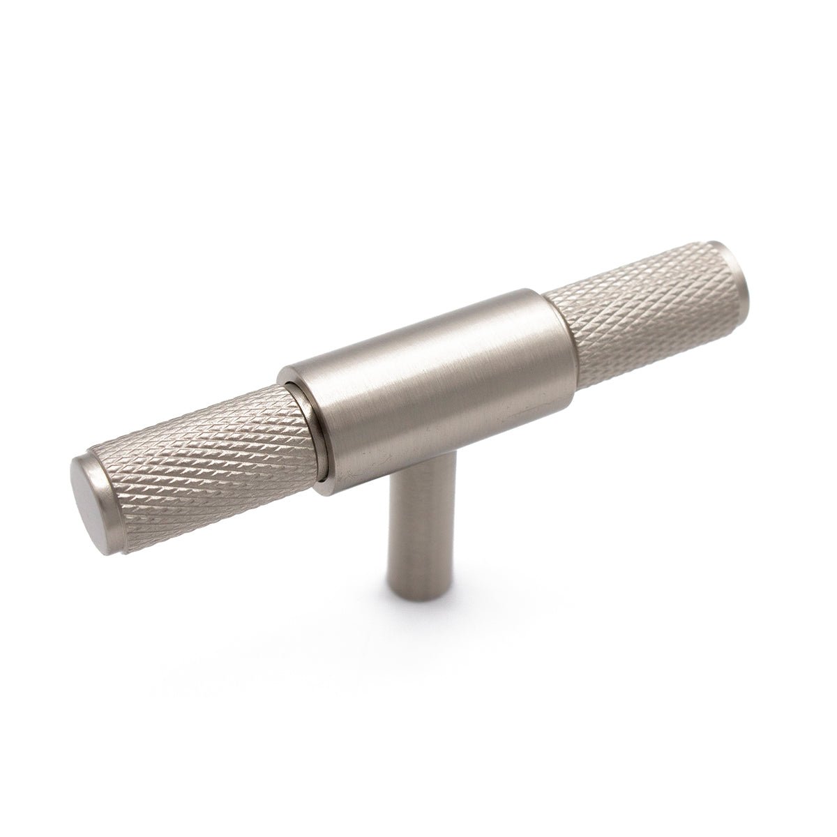 Brushed Nickel Knurled Cabinet T-Bar Pull - Miranda | Manovella